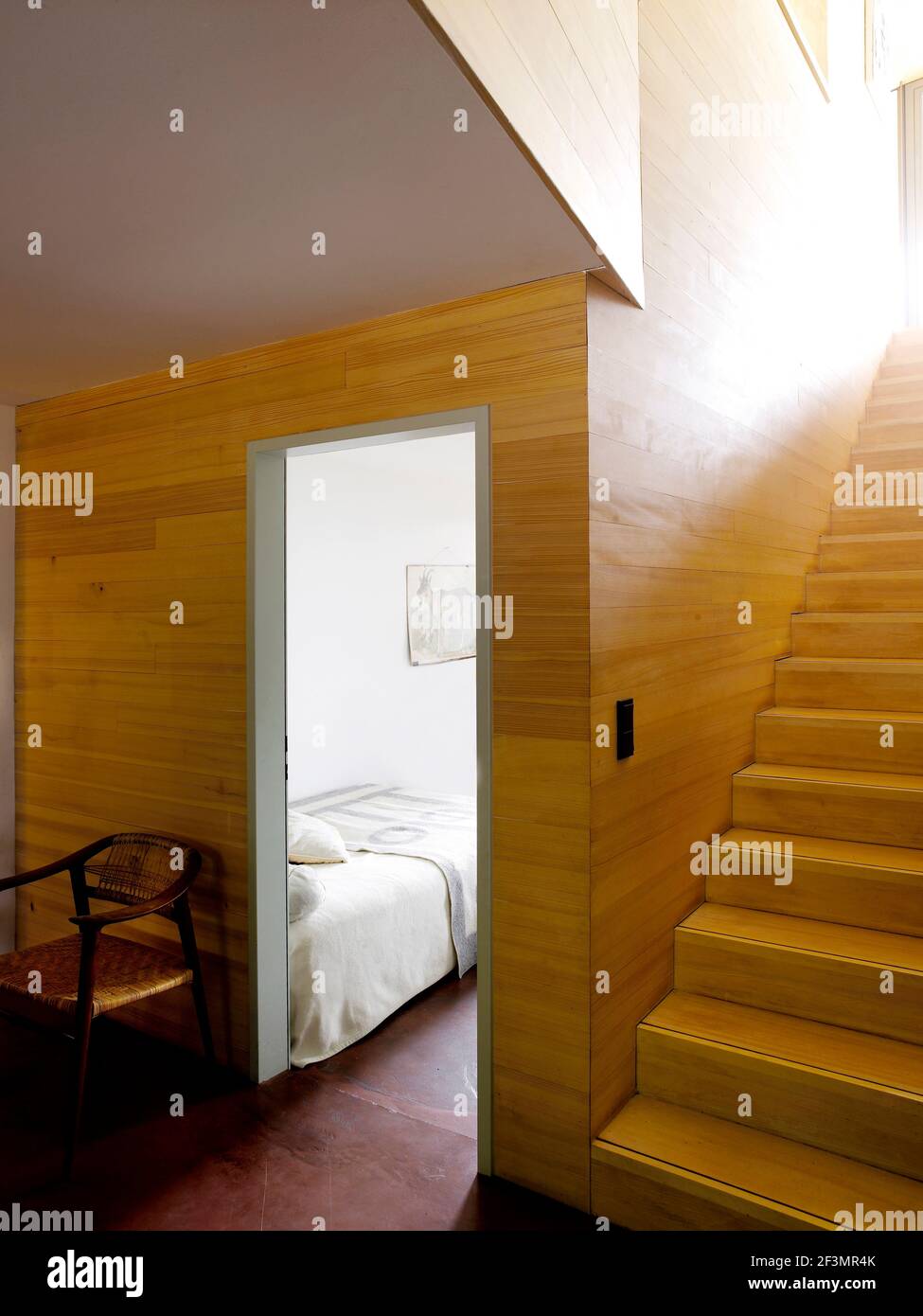 View from hallway into bedroom of Austrian home Stock Photo - Alamy