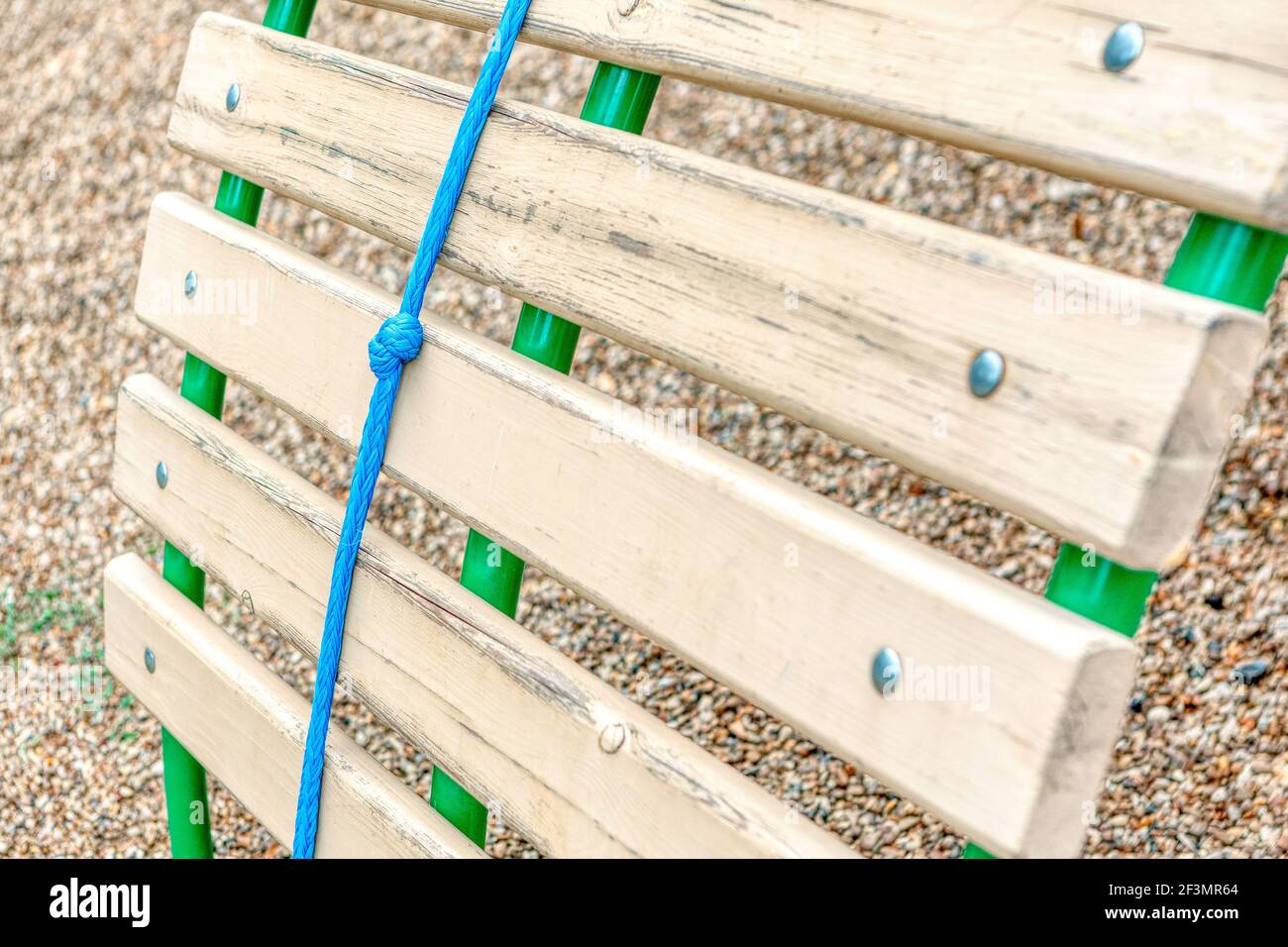 Wooden Planks and Rope of Playground Bridge Stock Photo - Alamy