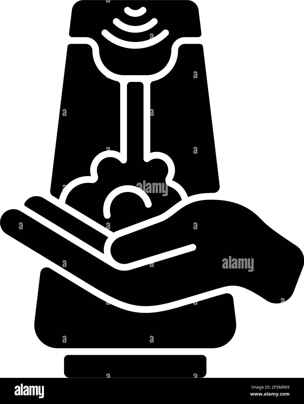 Touchless soap dispenser black glyph icon Stock Vector Image & Art - Alamy