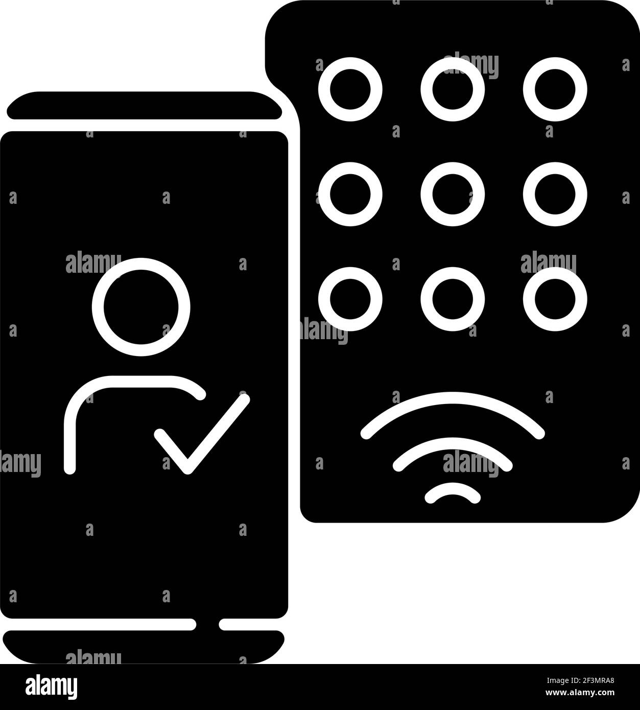 Detecting mobile credentials black glyph icon Stock Vector Image & Art ...