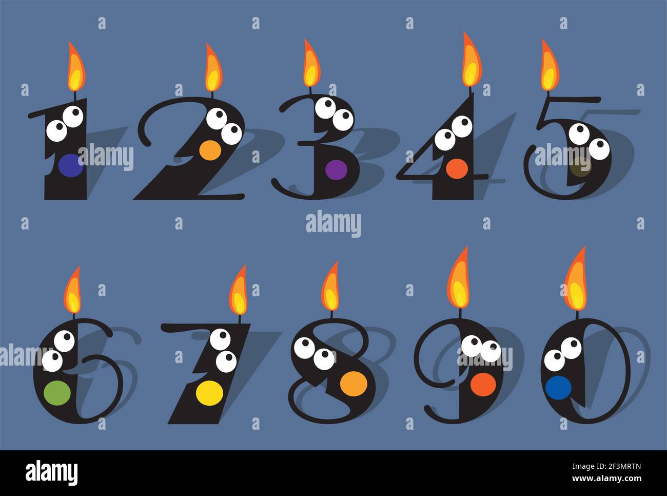 Funny Birthday Number Candles Set Stock Vector Image & Art - Alamy