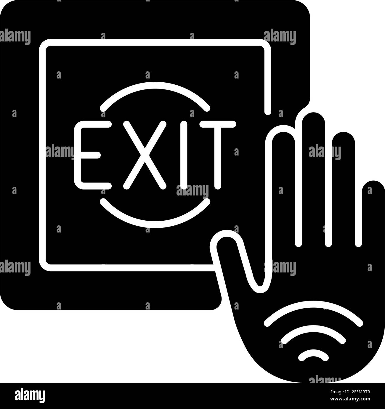 No touch exit switch black glyph icon Stock Vector Image & Art - Alamy