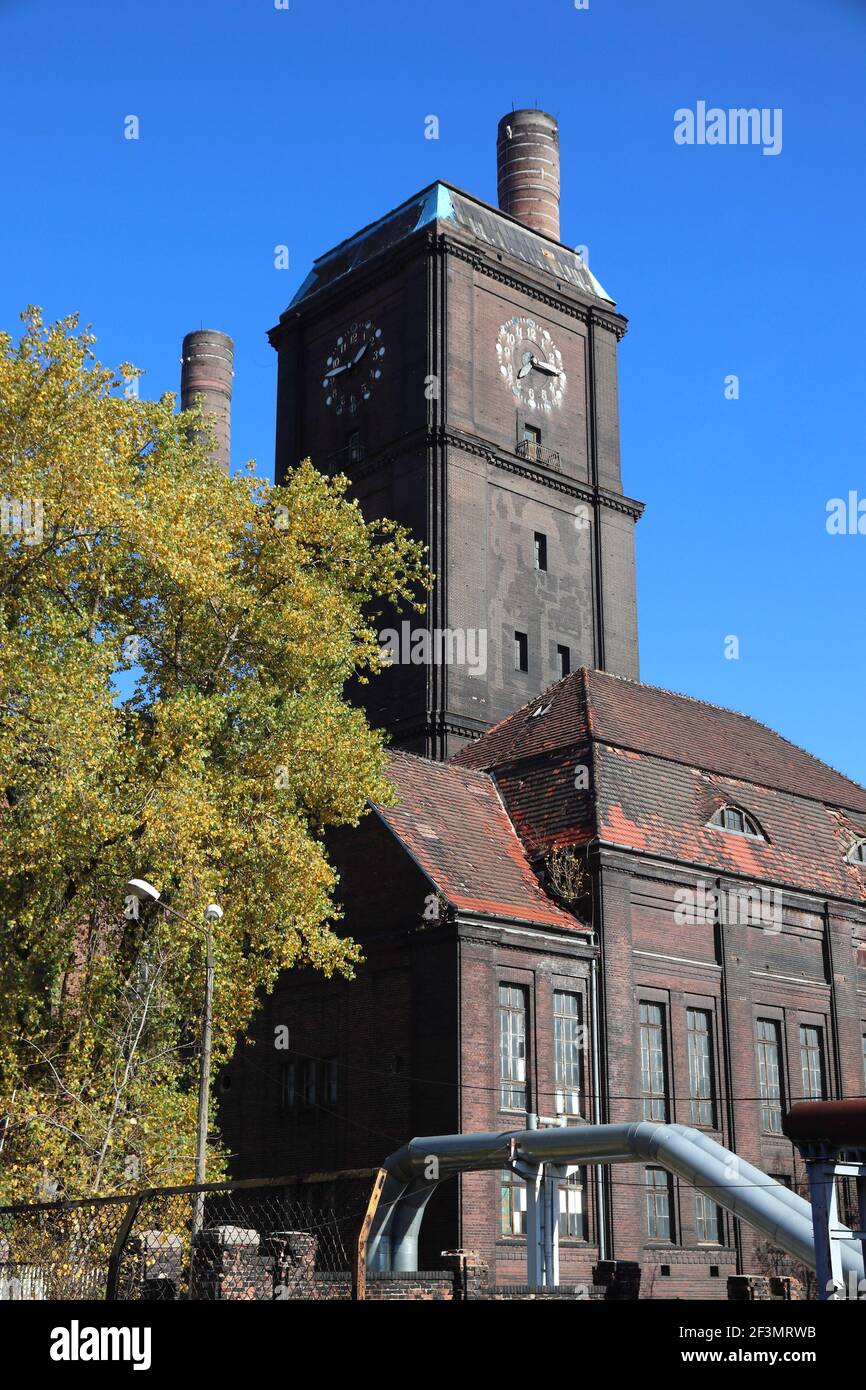 Power plant in Poland. Coal powered power station in Szombierki ...