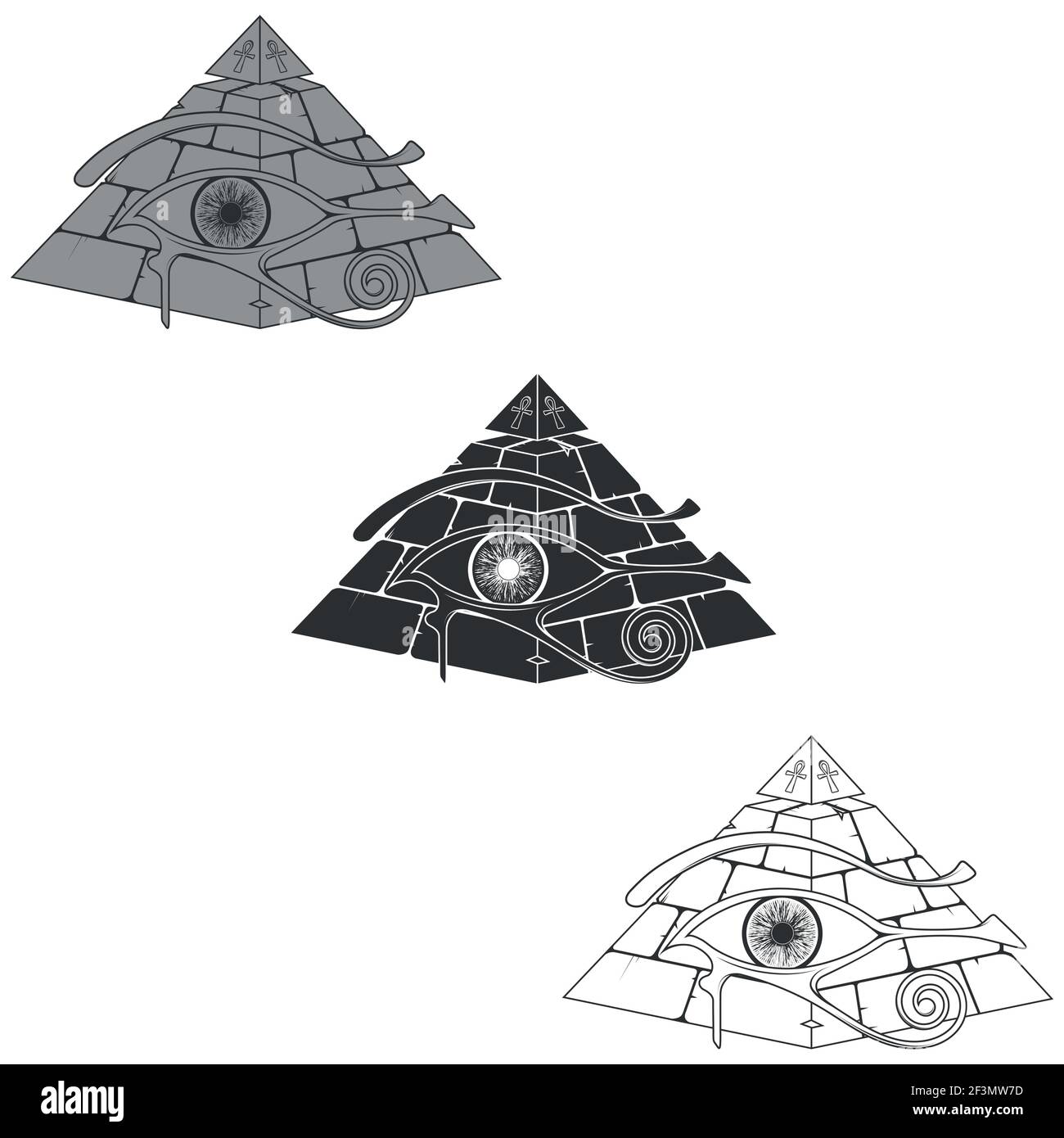 Vector design of egyptian pyramid silhouette, pyramid of the ancient ...