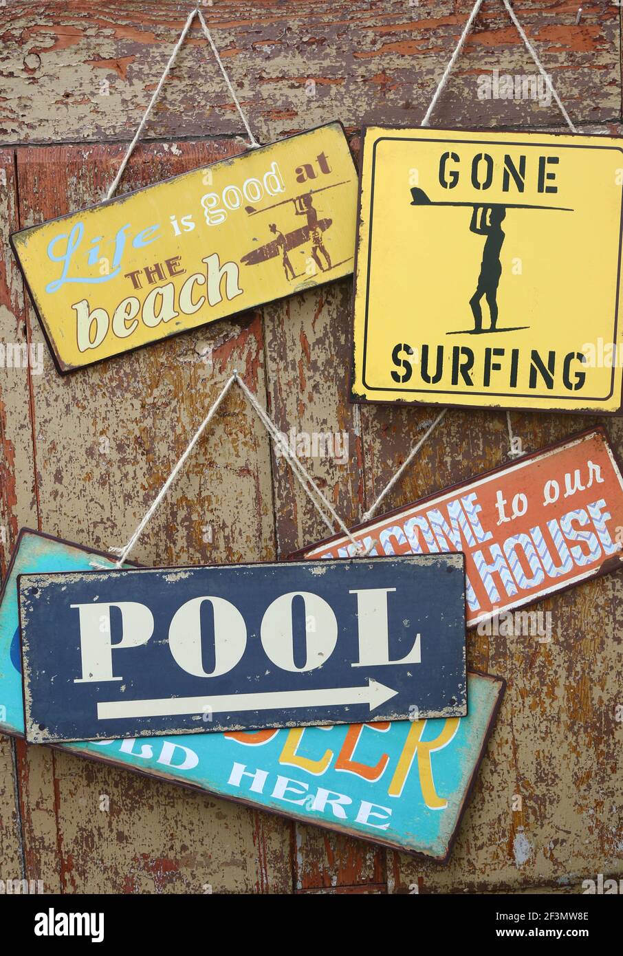 Signs, with beach, surfing and pool theme, for sale in interior design ...