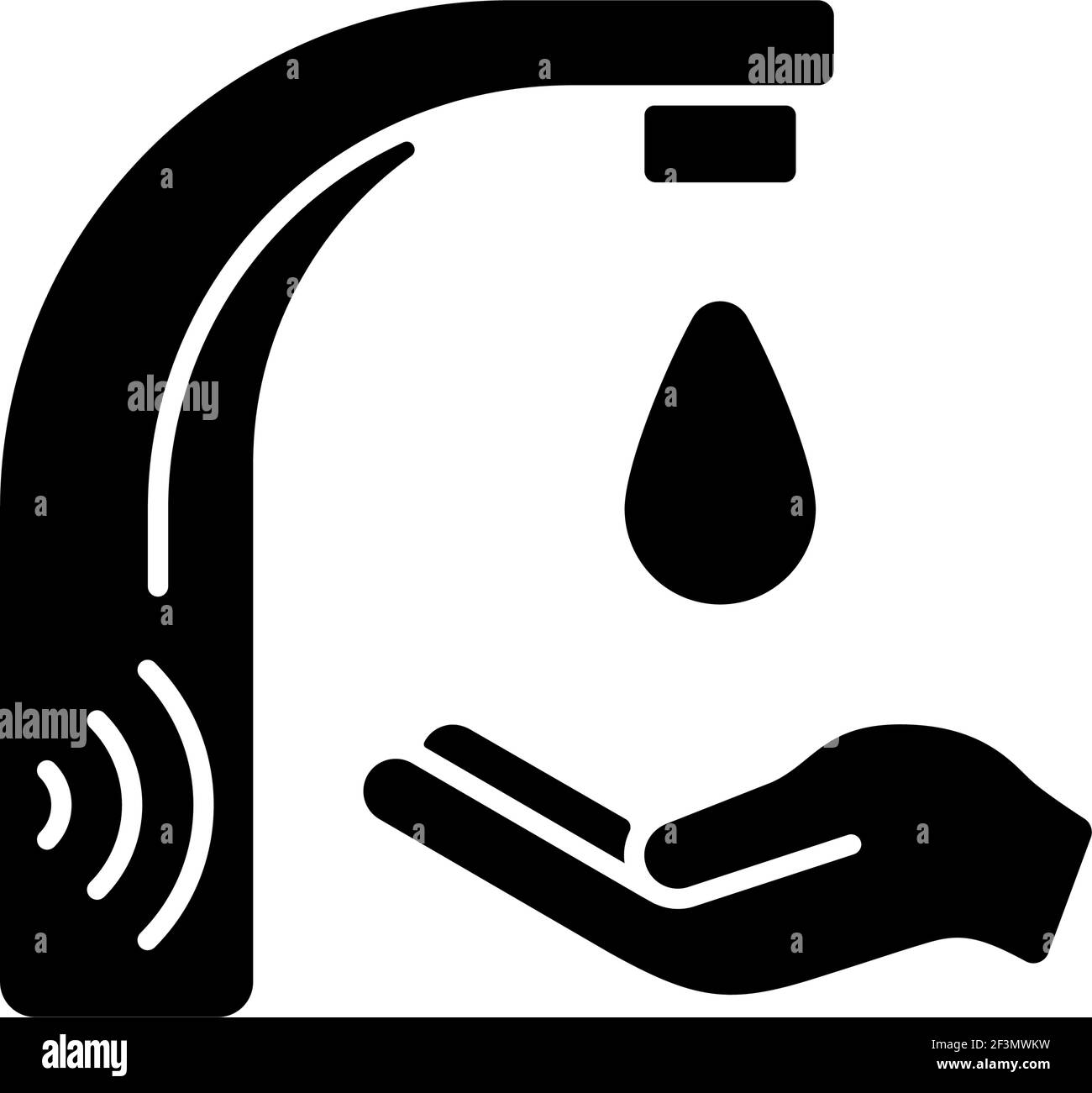 Automatic water tap black glyph icon Stock Vector Image & Art - Alamy