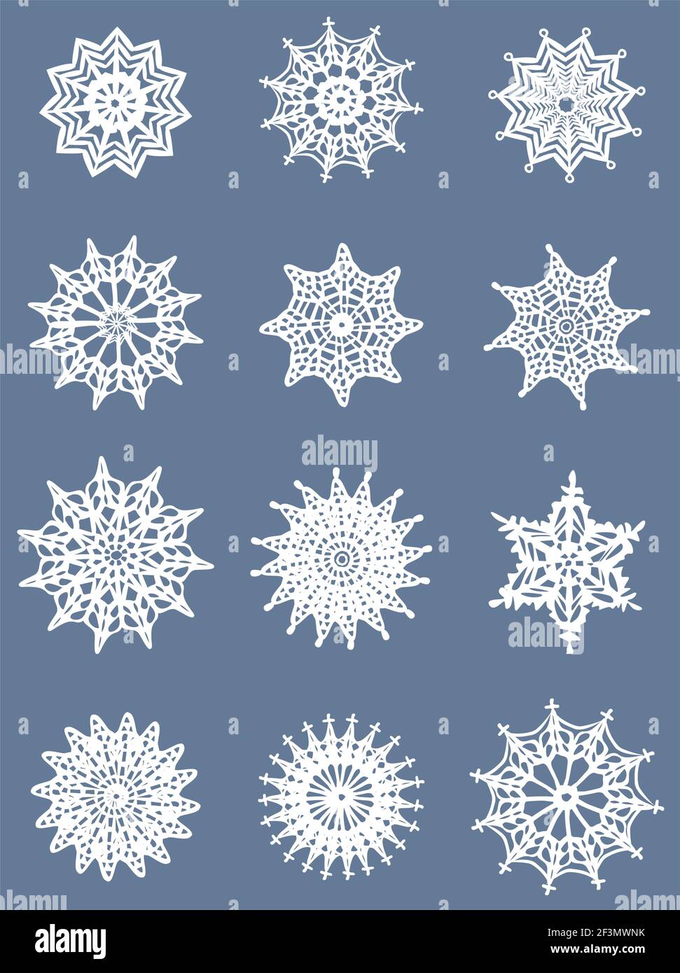 Set of snowflakes and stars. Vector illustration Stock Vector Image ...