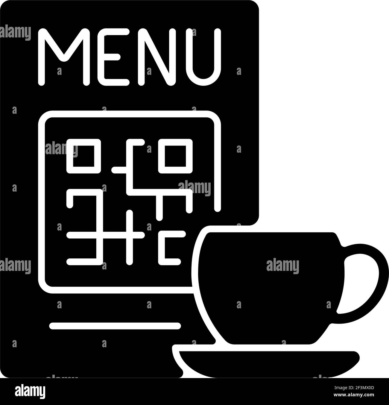 QR menu black glyph icon Stock Vector Image & Art - Alamy
