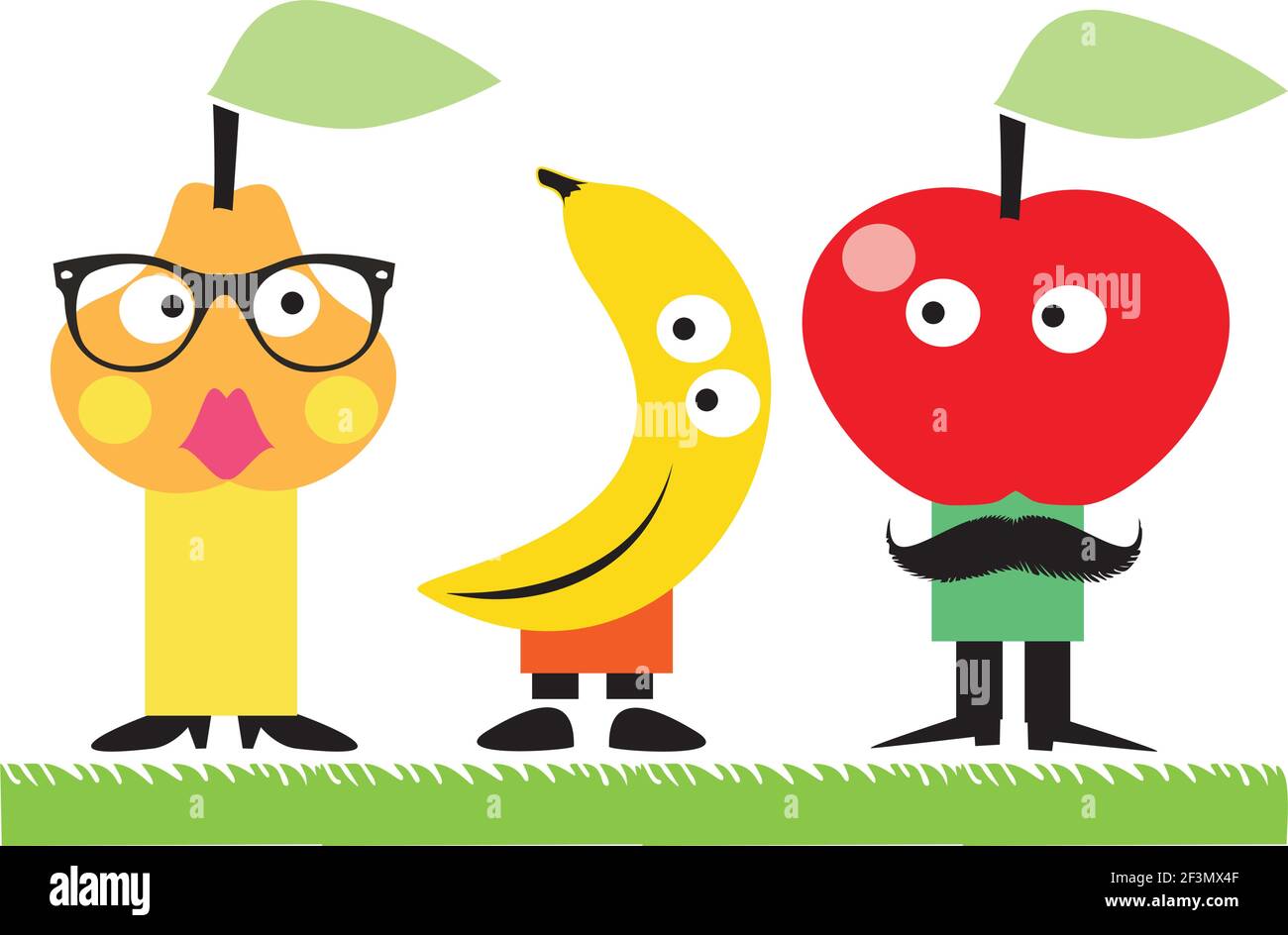 Funny fruits cartoon characters Stock Vector Image & Art - Alamy