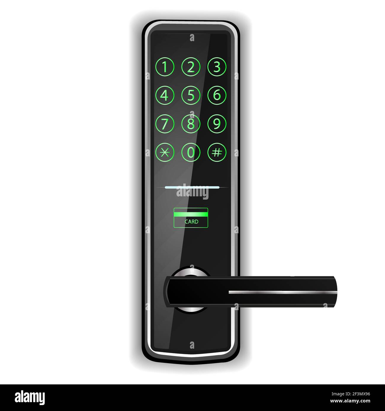safety security automatic digital room door lock isolate on white ...