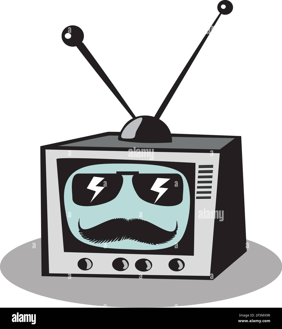 Vintage retro tv set hand Stock Vector Images - Alamy
