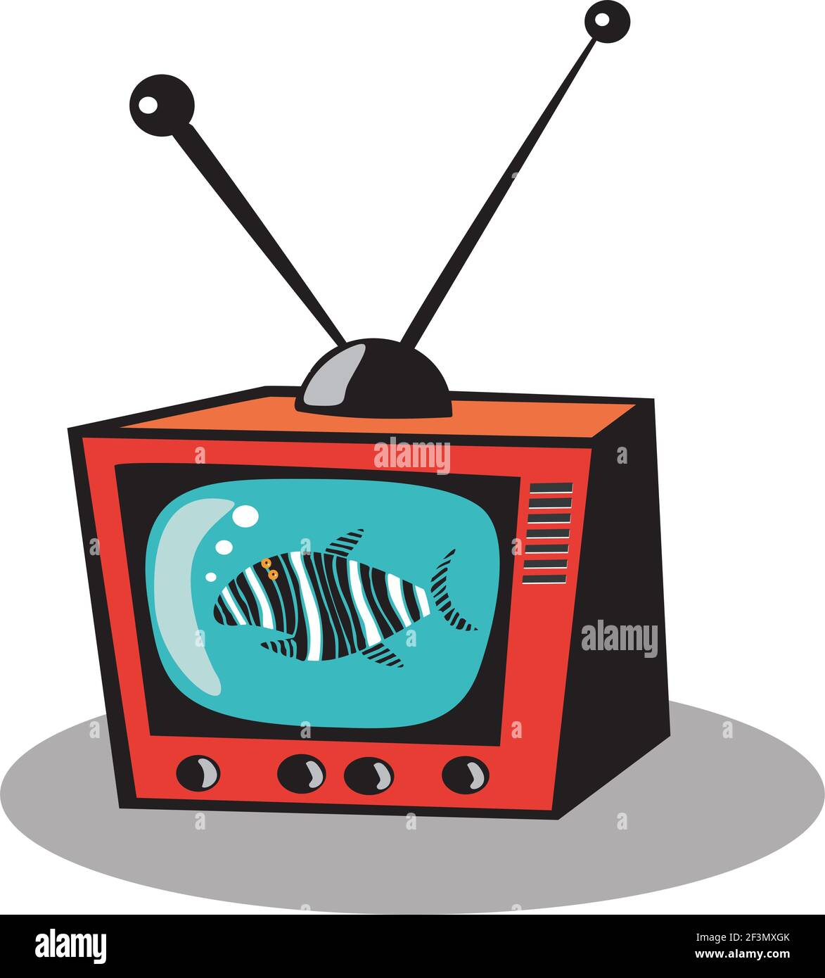 Illustration of retro TV character Stock Vector Image & Art - Alamy