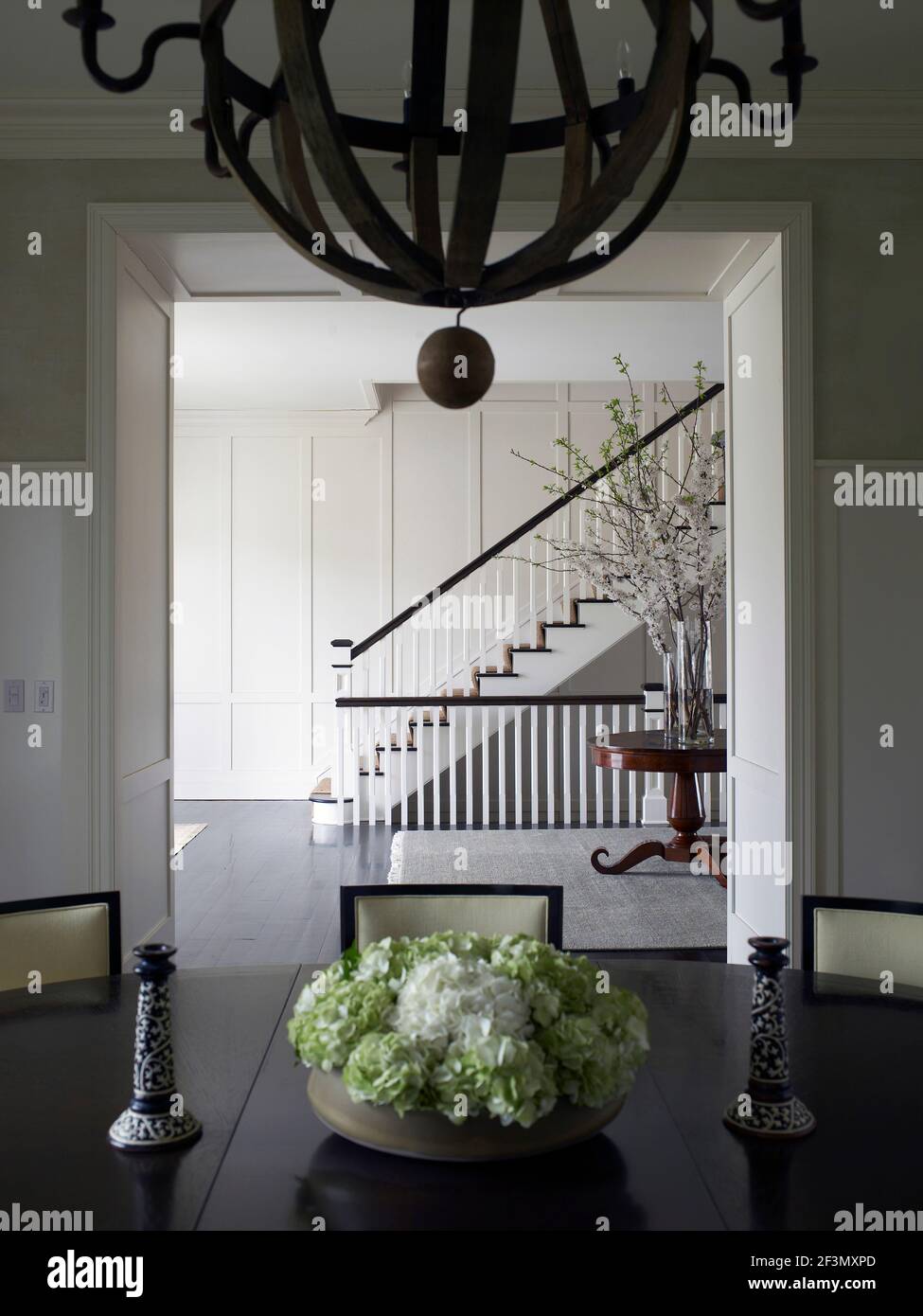 View through doorway to hallway in USA home Stock Photo - Alamy