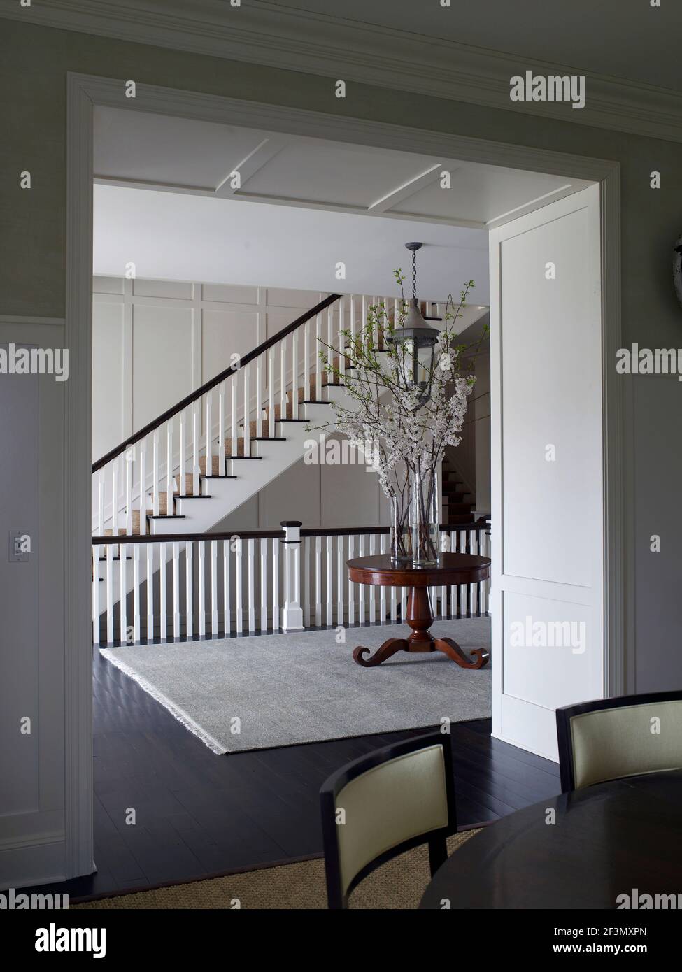 View through doorway to hallway in USA home Stock Photo - Alamy