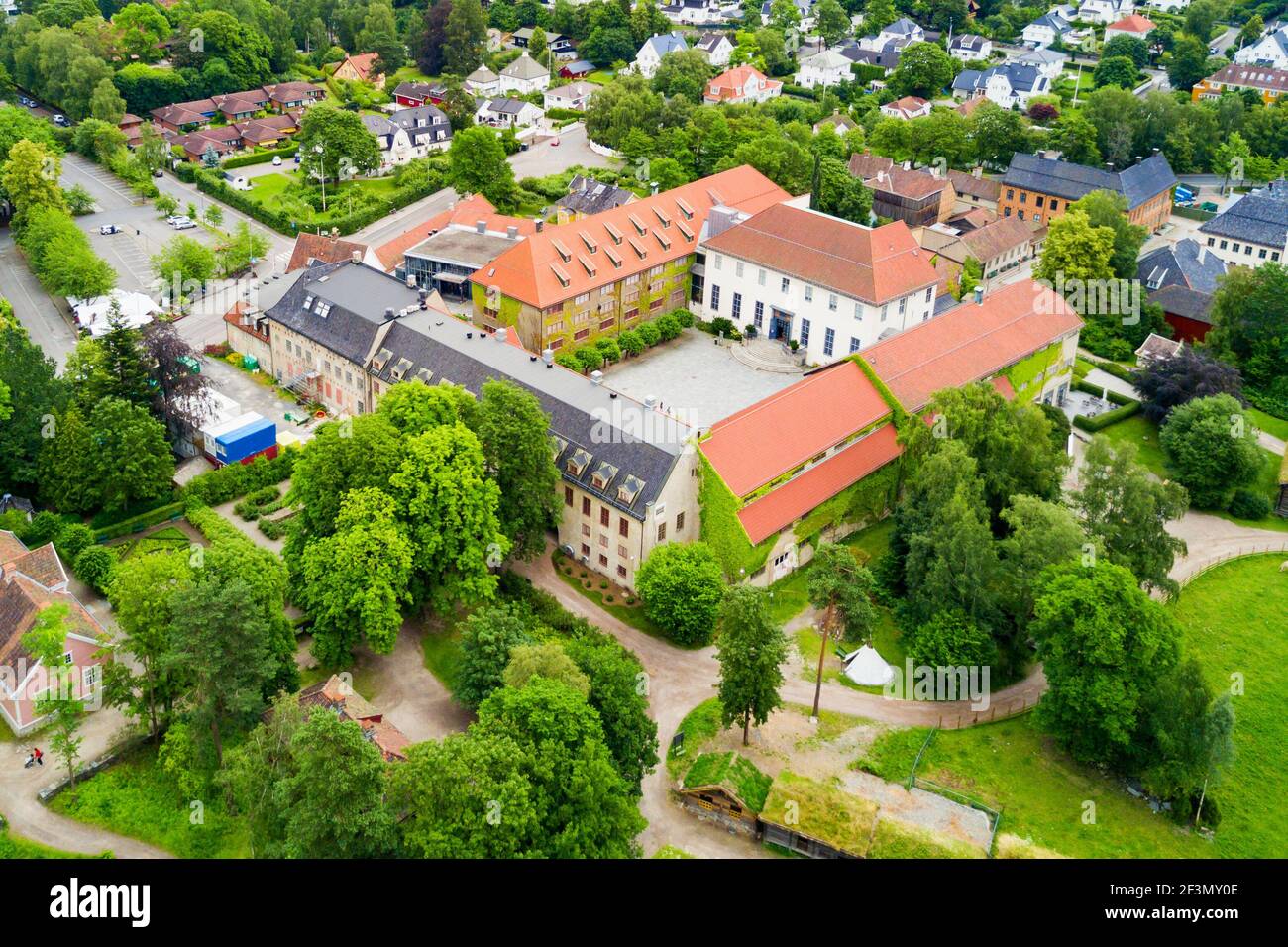 Norwegian Museum of Cultural History or Norsk Folkemuseum aerial ...