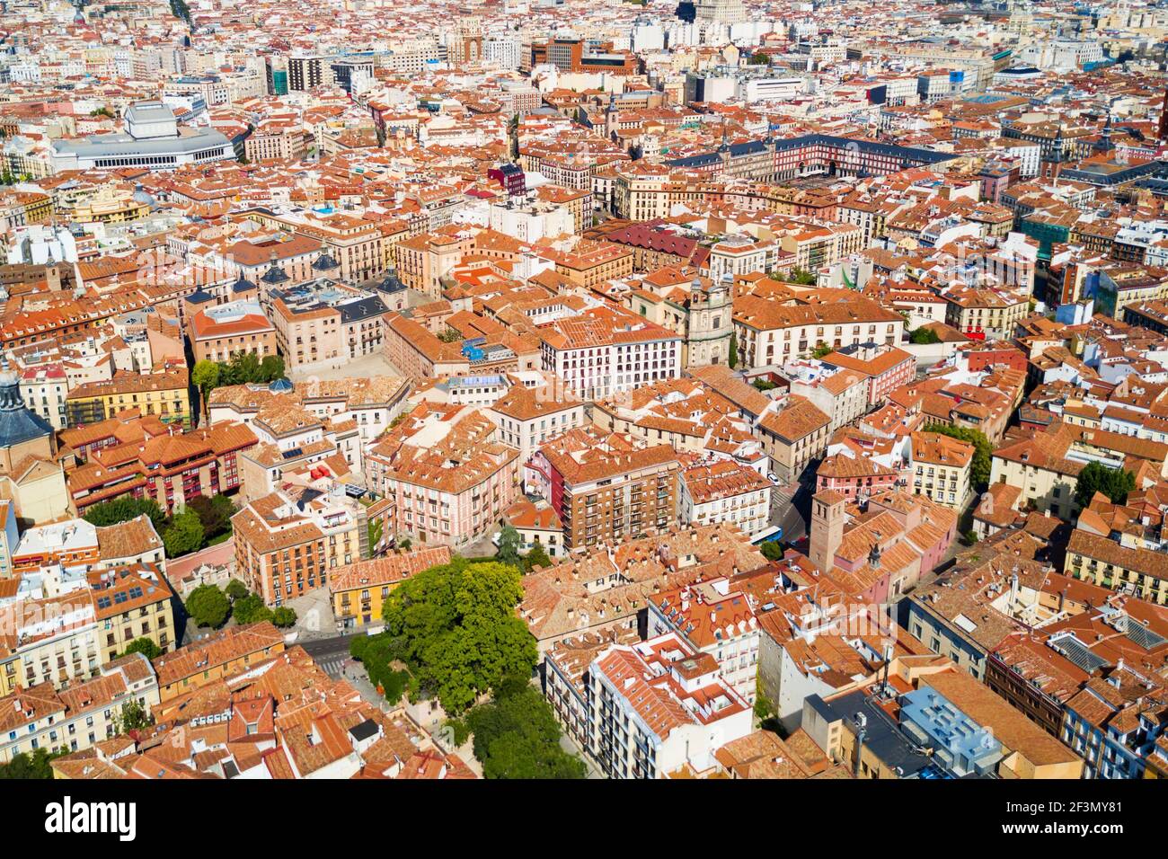 Madrid city centre aerial panoramic view in Spain Stock Photo - Alamy