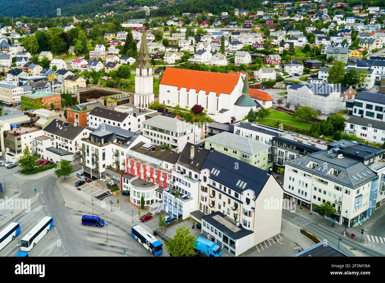 Molde aerial panoramic view. Molde is a city and municipality in ...