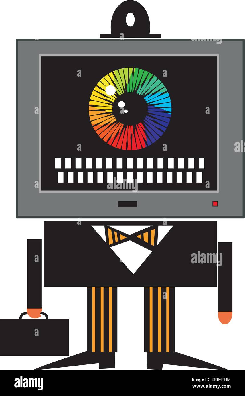 Illustration of retro TV character Stock Vector Image & Art - Alamy