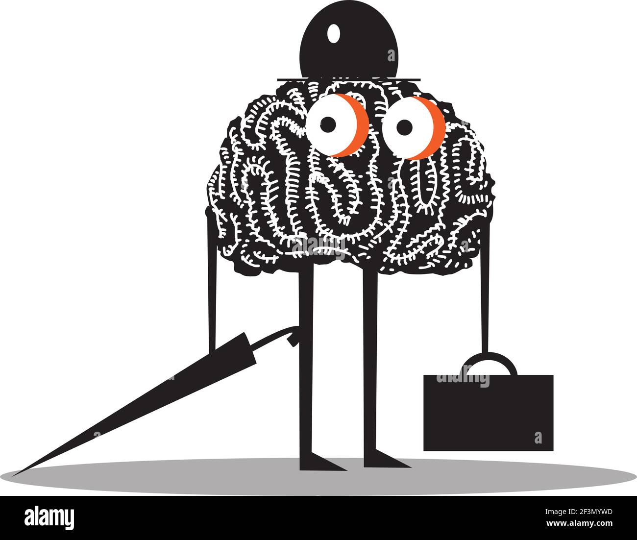 Brain man. Funny cartoon vector character Stock Vector Image & Art - Alamy