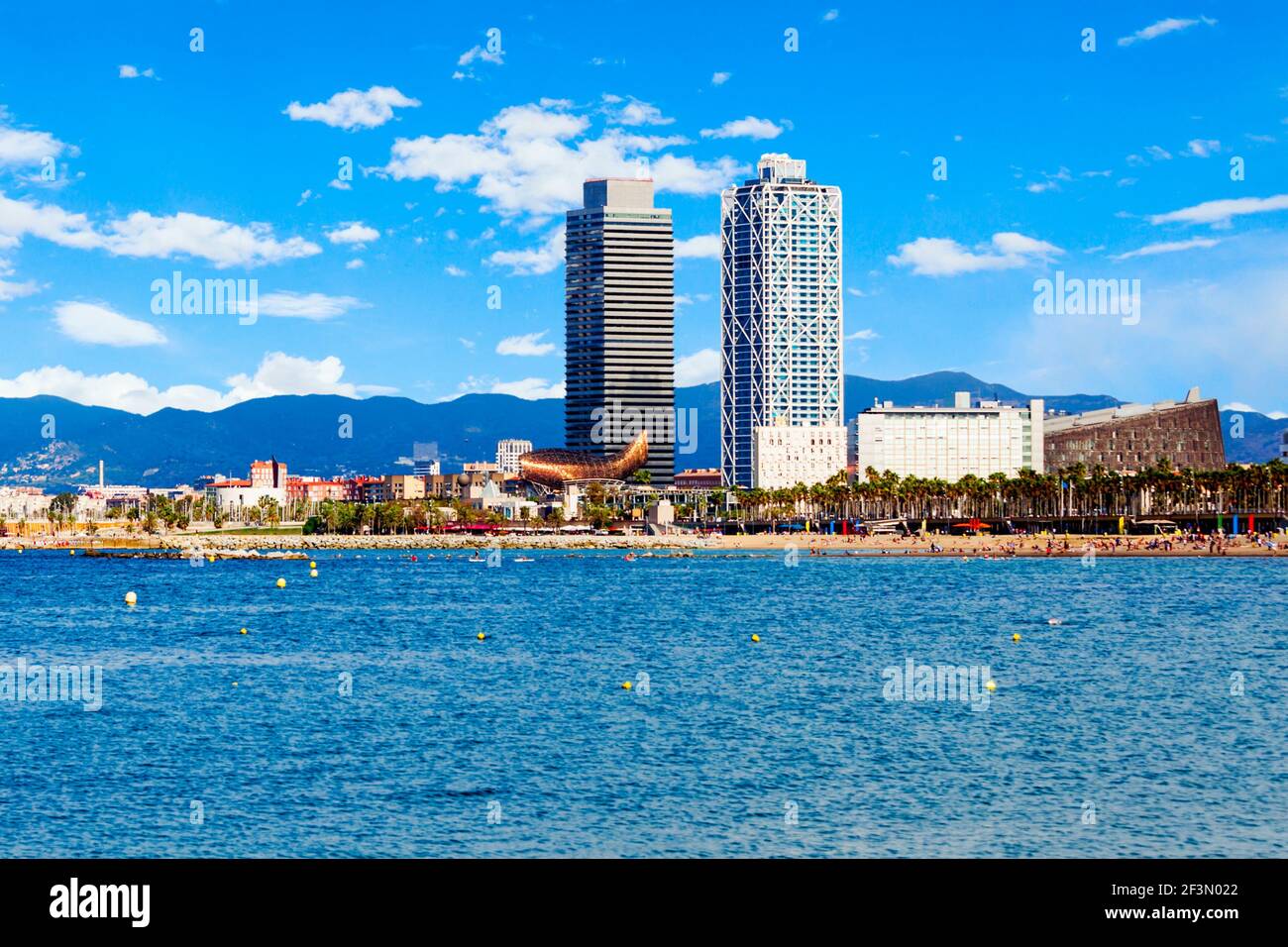 Barcelona aerial panoramic view. Barcelona is the capital and largest ...