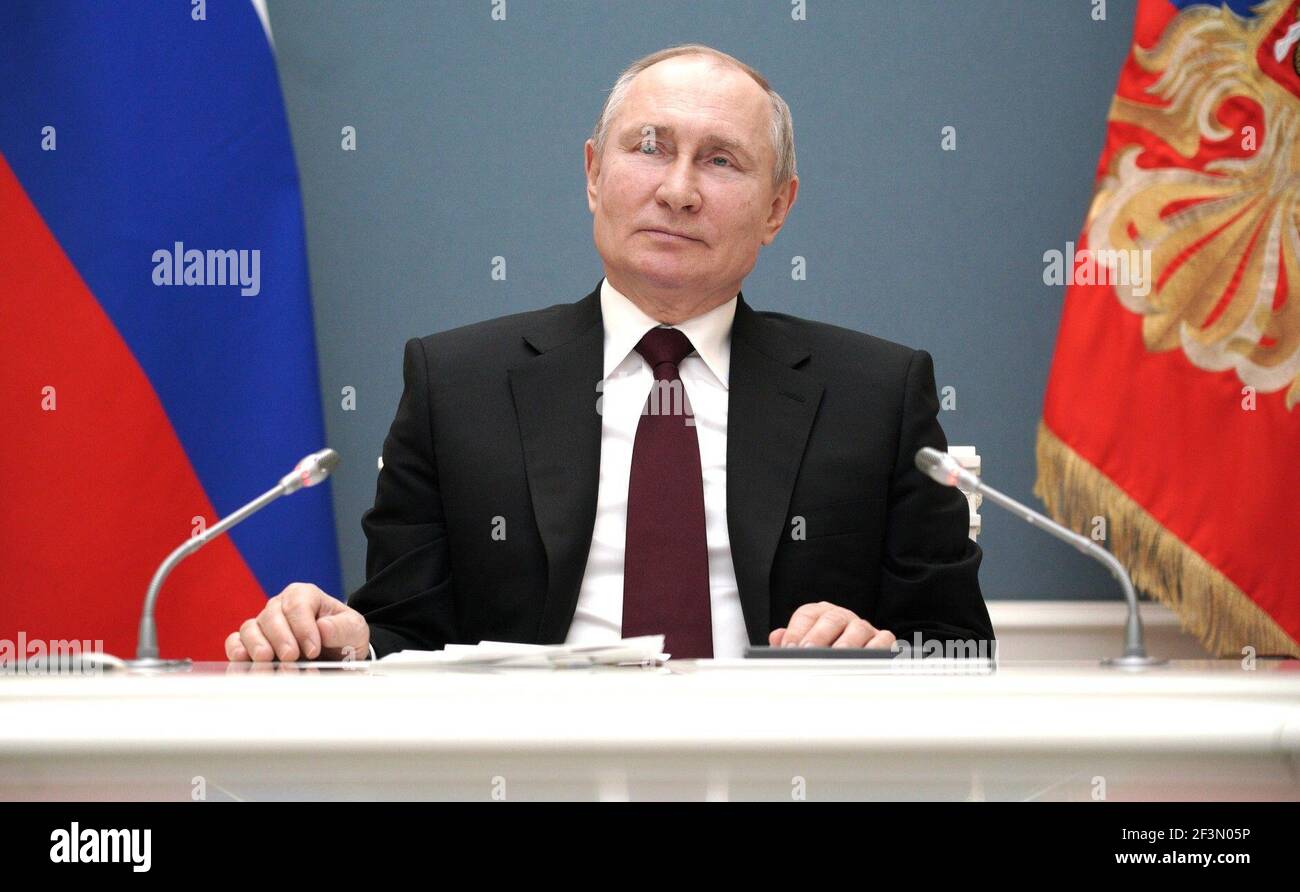 March 17, 2021. - Russia, Moscow. - Russian President Vladimir Putin ...