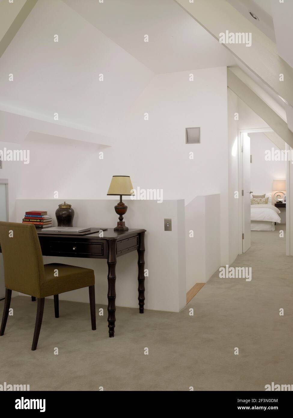 Chair at writing table in hallway, Australia Stock Photo - Alamy