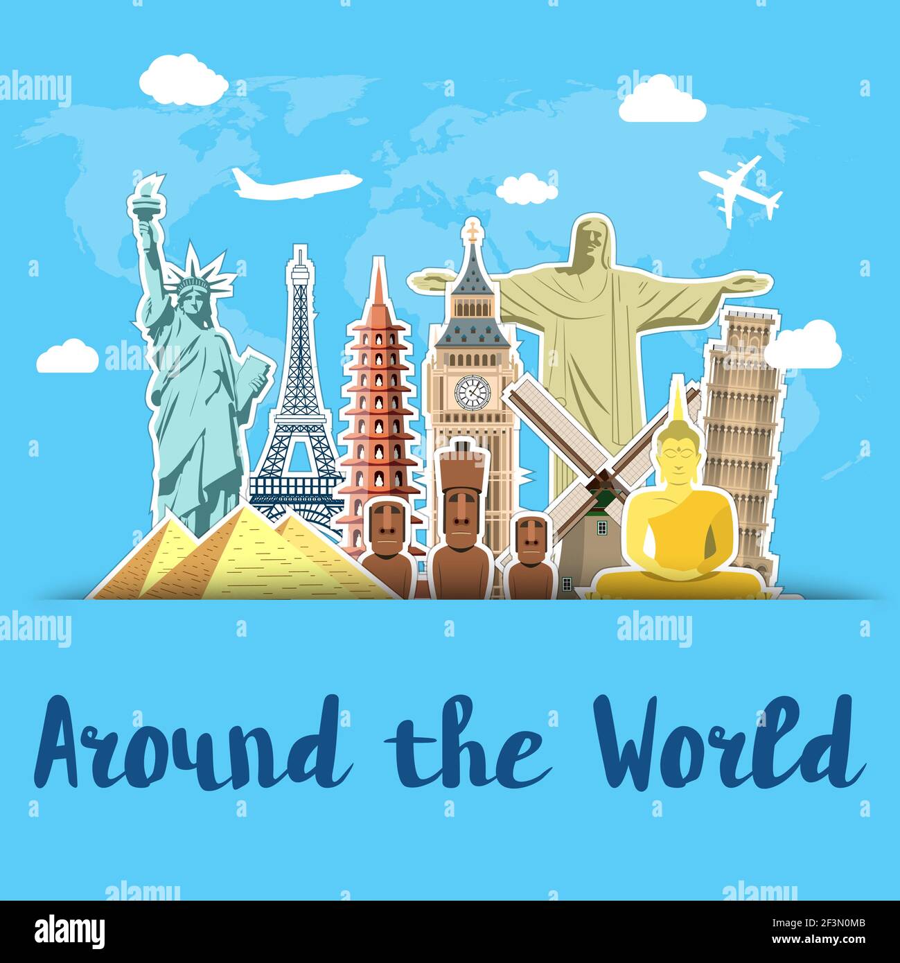 World landmarks sticker icons set Stock Vector Image & Art - Alamy