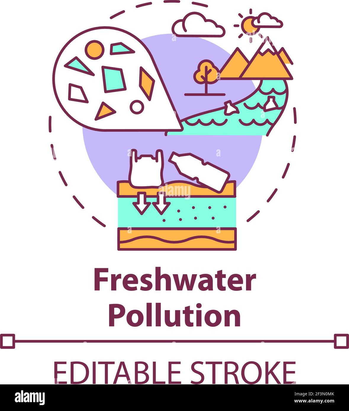 Freshwater pollution concept icon Stock Vector Image & Art - Alamy