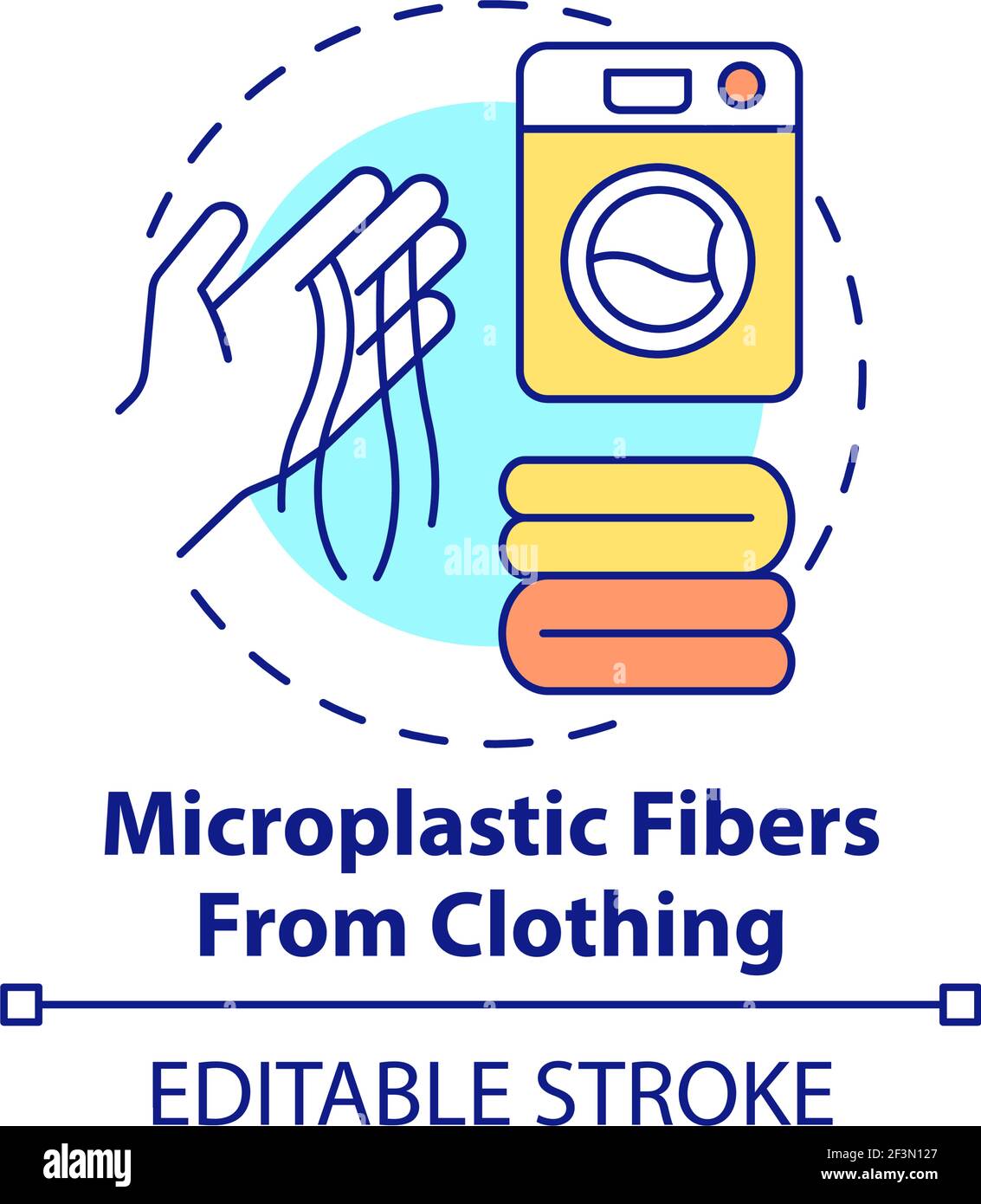 Microplastic fibers from clothing concept icon Stock Vector Image & Art ...