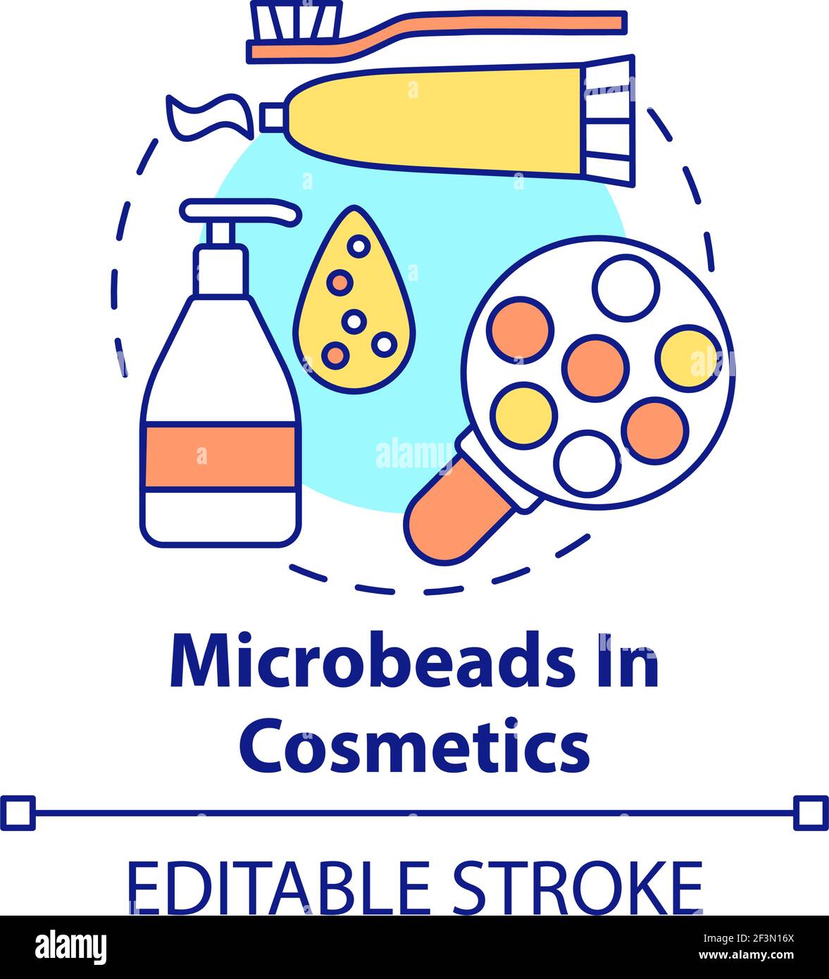 Microbeads in cosmetics concept icon Stock Vector Image & Art - Alamy