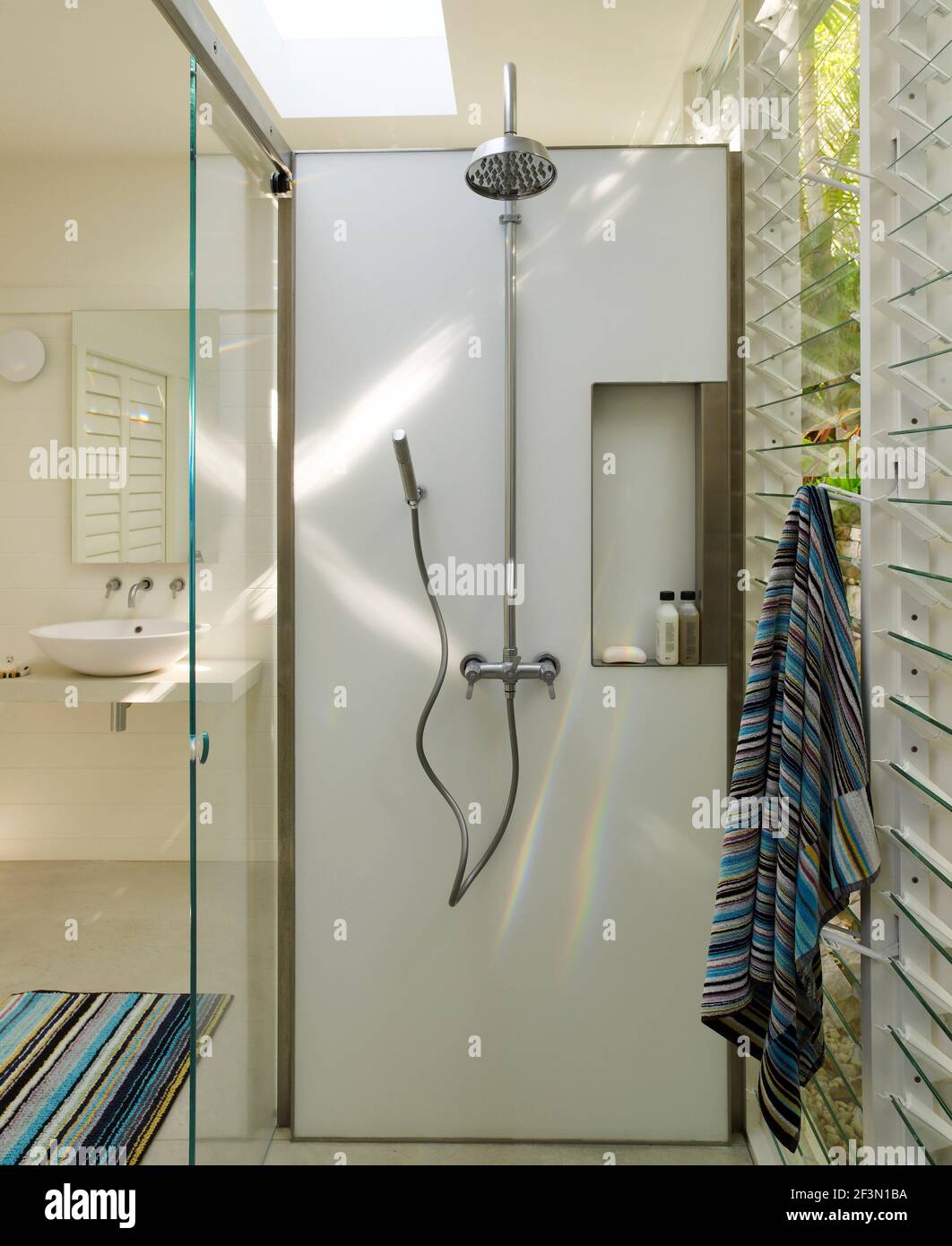 Shower area in bathroom in Australian home Stock Photo - Alamy