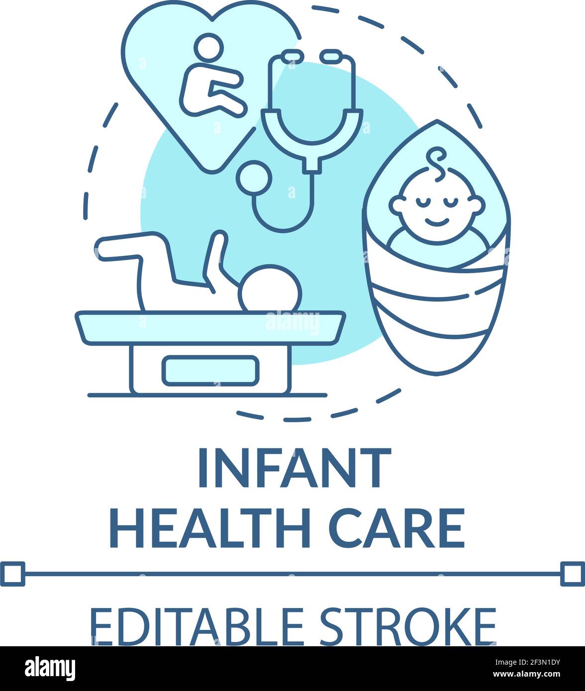 Infant health care blue concept icon Stock Vector Image & Art - Alamy