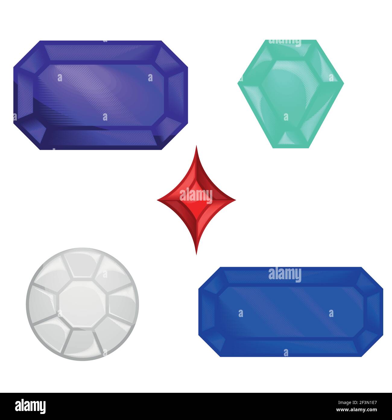 Vector illustration diamonds and precious gems, precious stones, all on ...