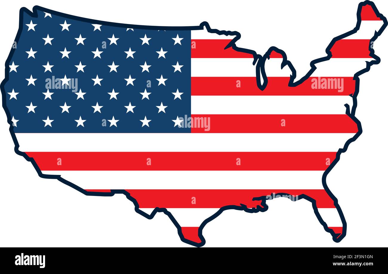 american flag map icon isolated Stock Vector Image & Art - Alamy