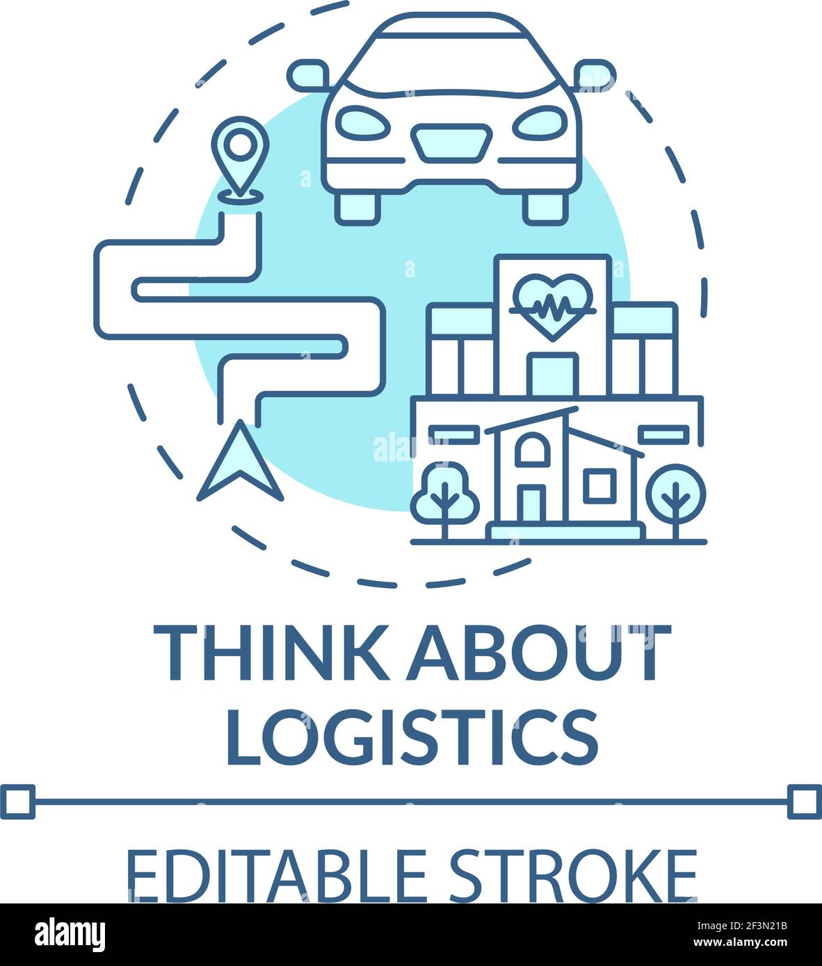 Think about logistics blue concept icon Stock Vector Image & Art - Alamy