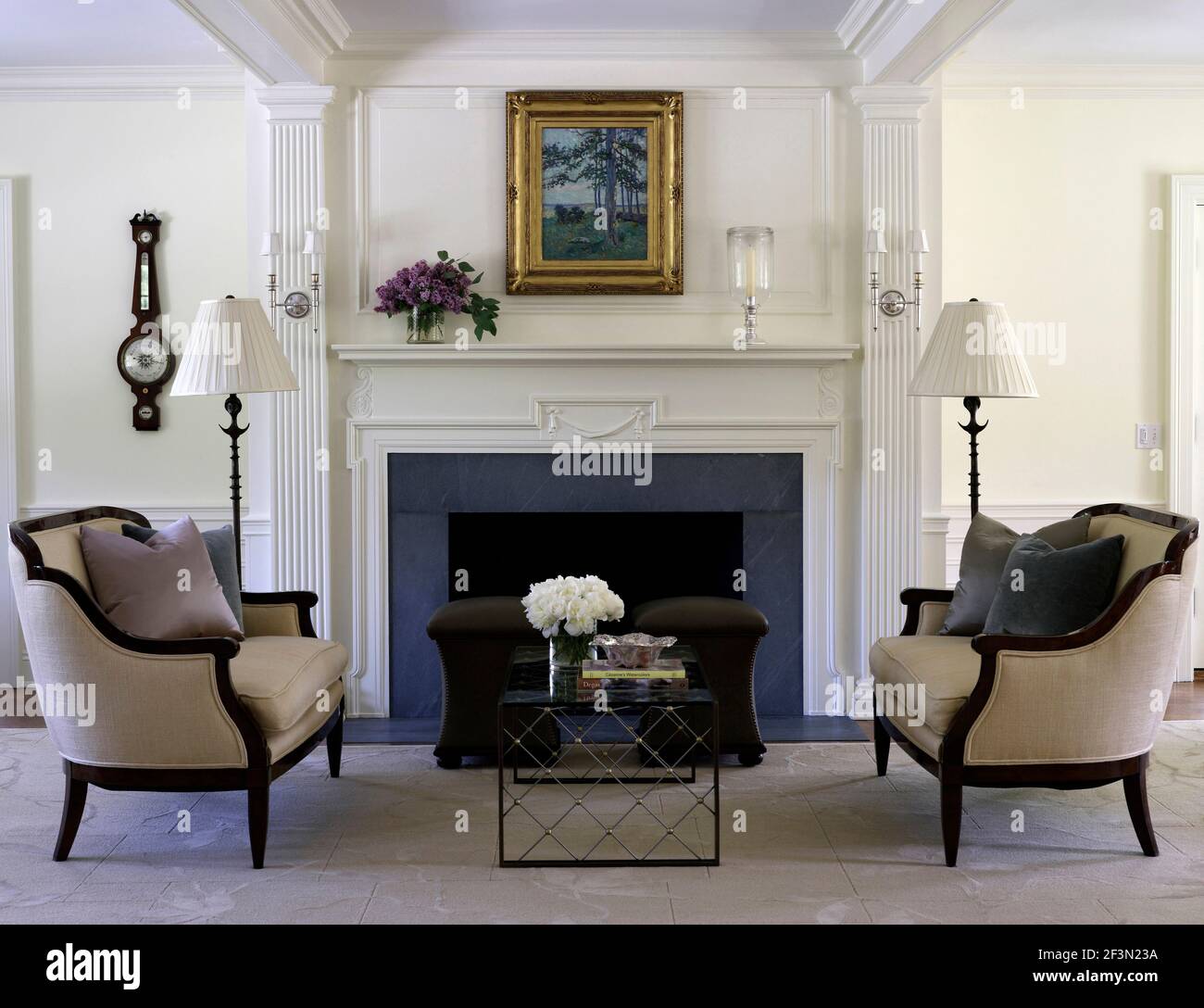 White Colonial Fireplace 102 Colonial Fireplace Stock Photos, High Res