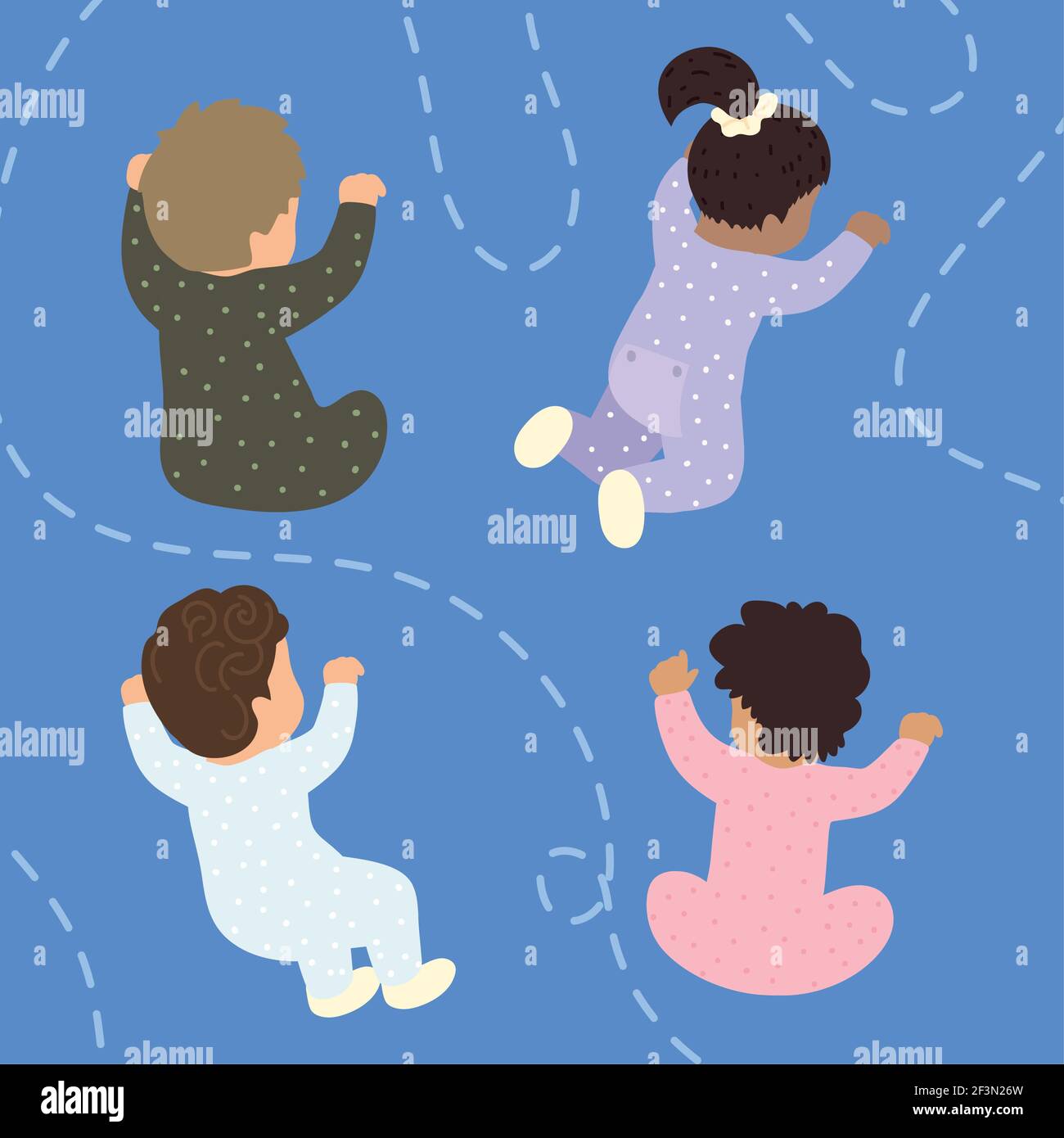 cute babies sitting cartoon set Stock Vector Image & Art - Alamy
