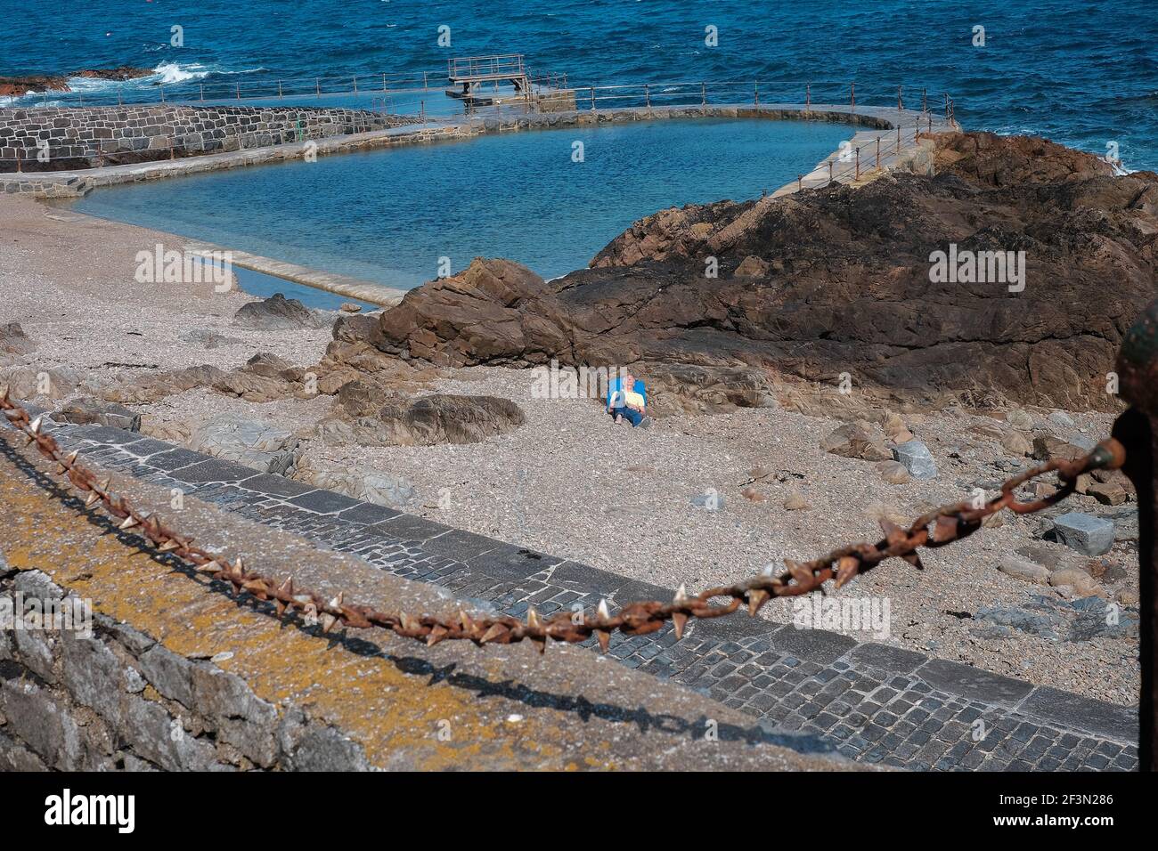 A general view of La Vallette Bathing Pools in St Peter Port, Guernsey ...