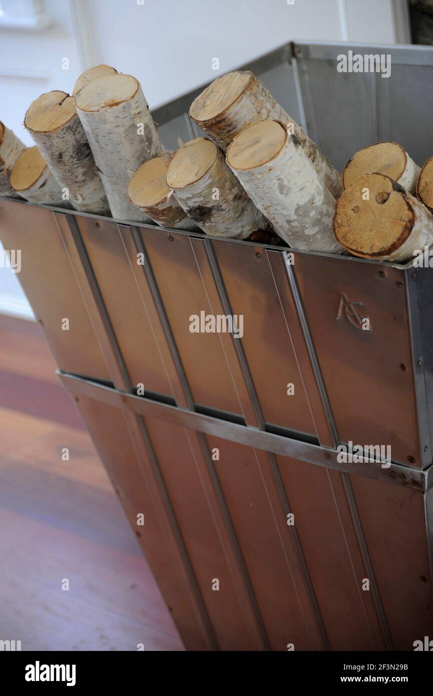 Firewood storage in traditional US home Stock Photo - Alamy