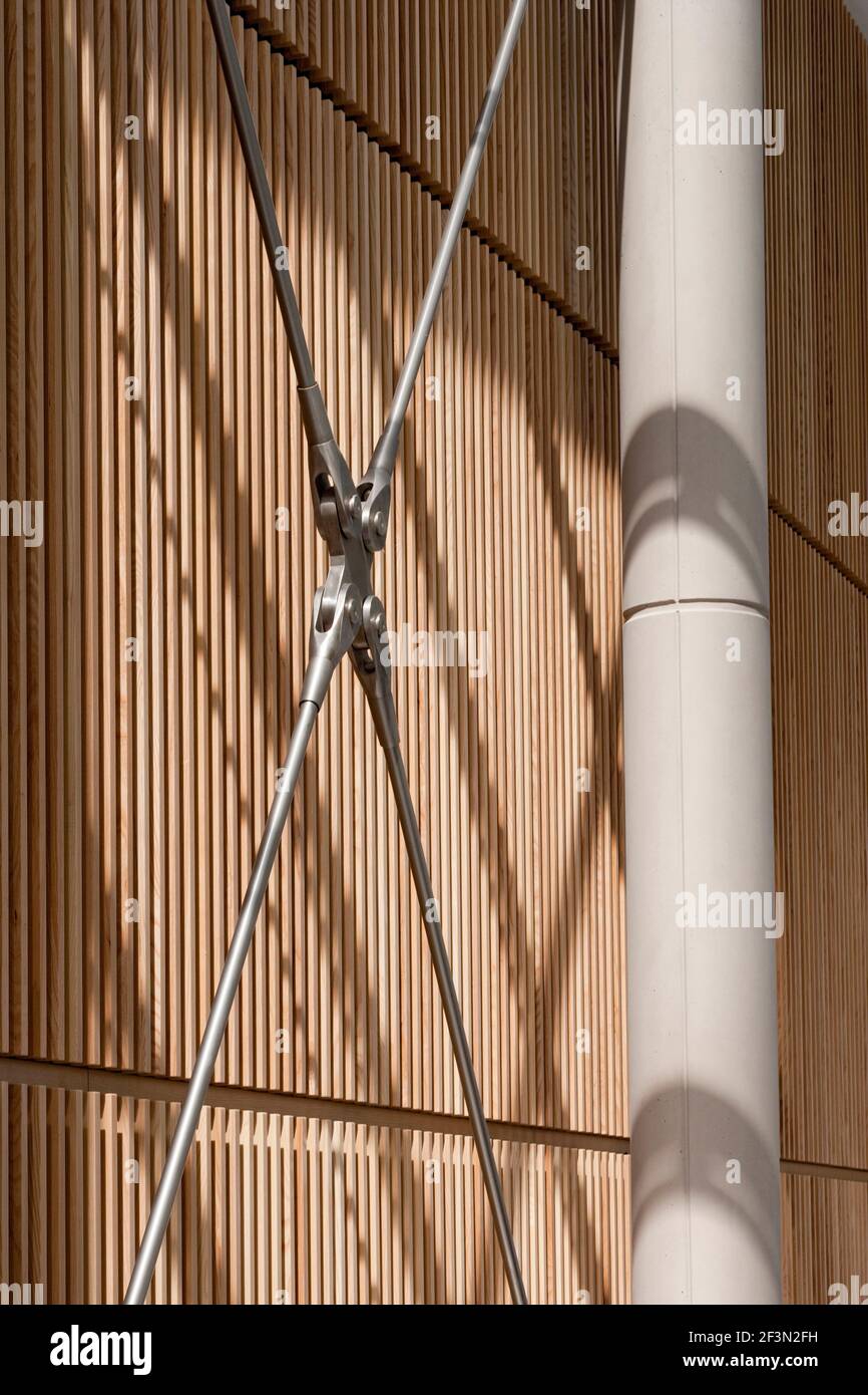 Timber detail in The Newton Building Stock Photo - Alamy