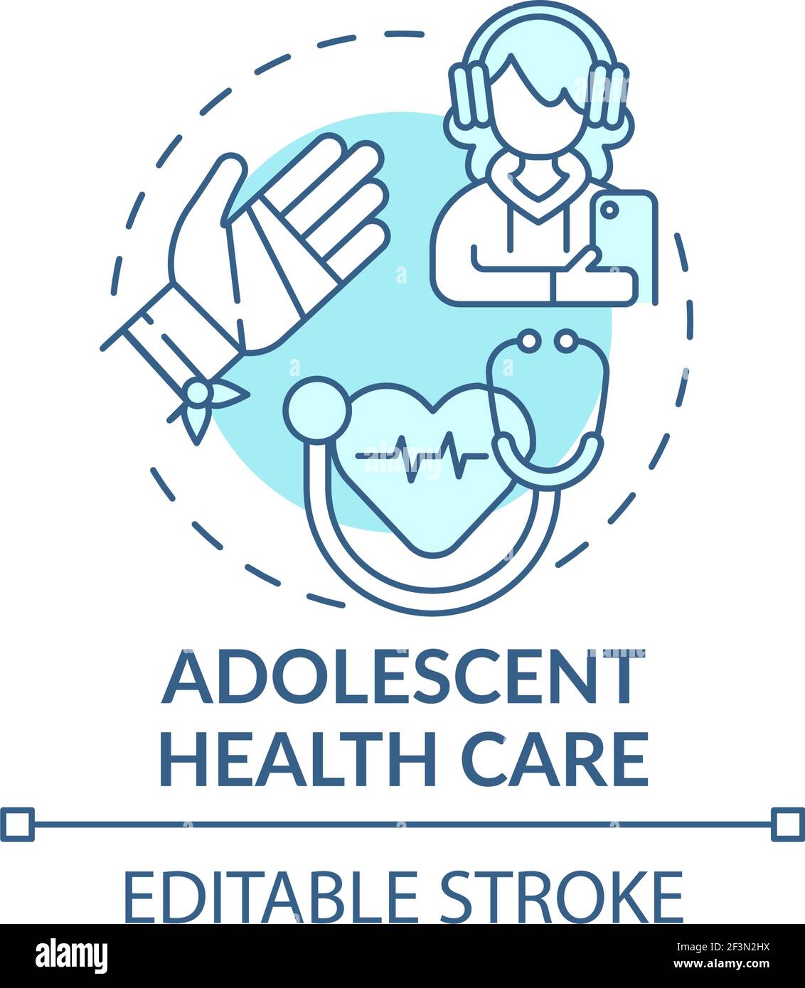 Adolescent health care blue concept icon Stock Vector Image & Art - Alamy