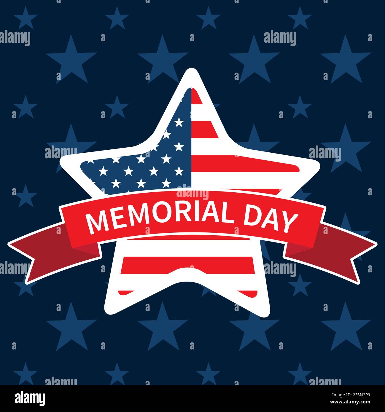 memorial day star flag card Stock Vector Image & Art - Alamy