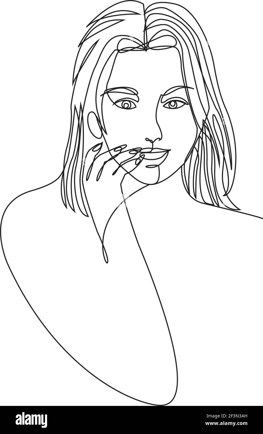 beautiful woman drawn Stock Vector Image & Art - Alamy