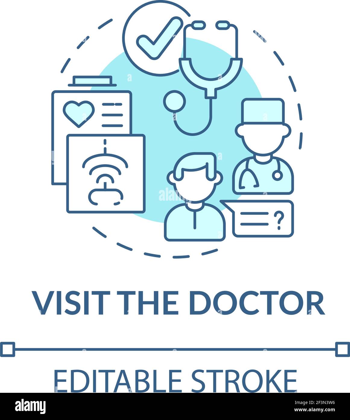 Visit the doctor blue concept icon Stock Vector Image & Art - Alamy