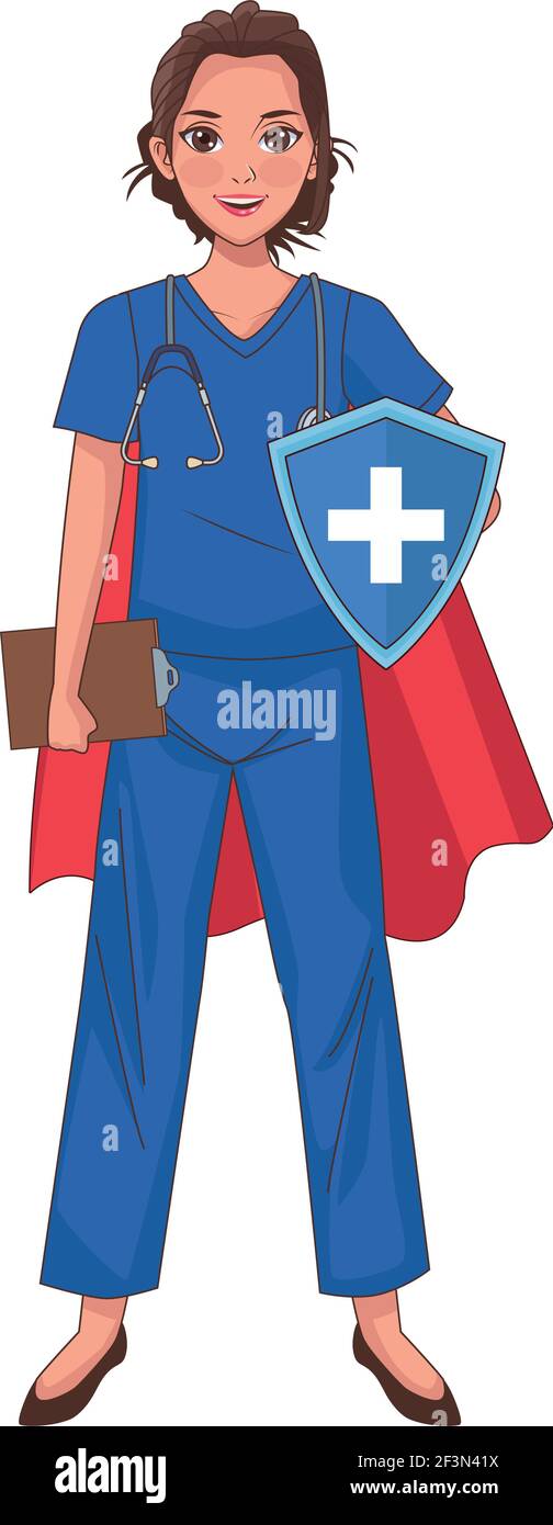 Female doctor clipboard character Cut Out Stock Images & Pictures - Alamy