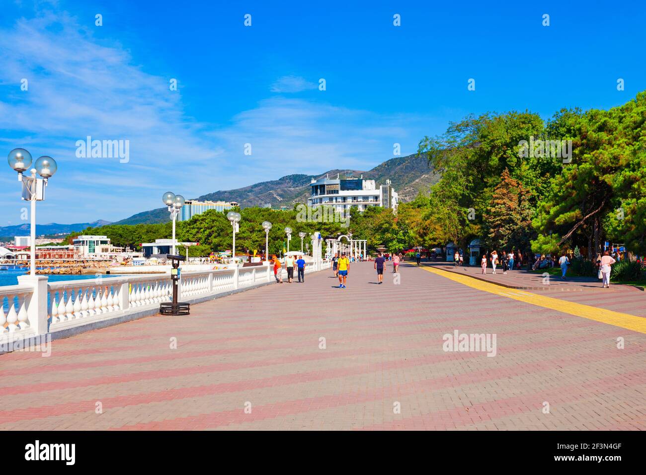 Gelendzhik, Russia - October 03, 2020: Embankment in Gelendjik city ...