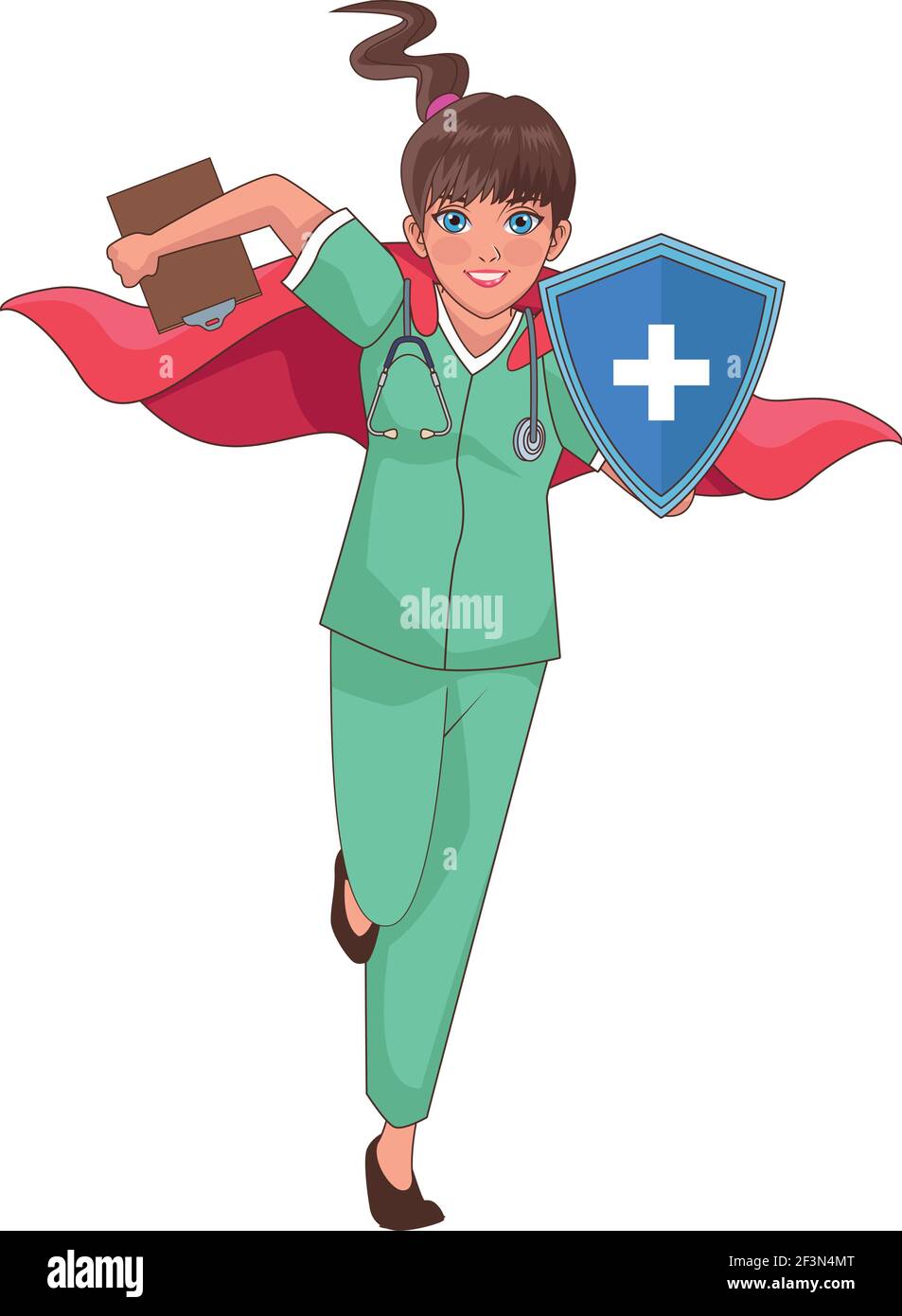Female doctor clipboard character Cut Out Stock Images & Pictures - Alamy