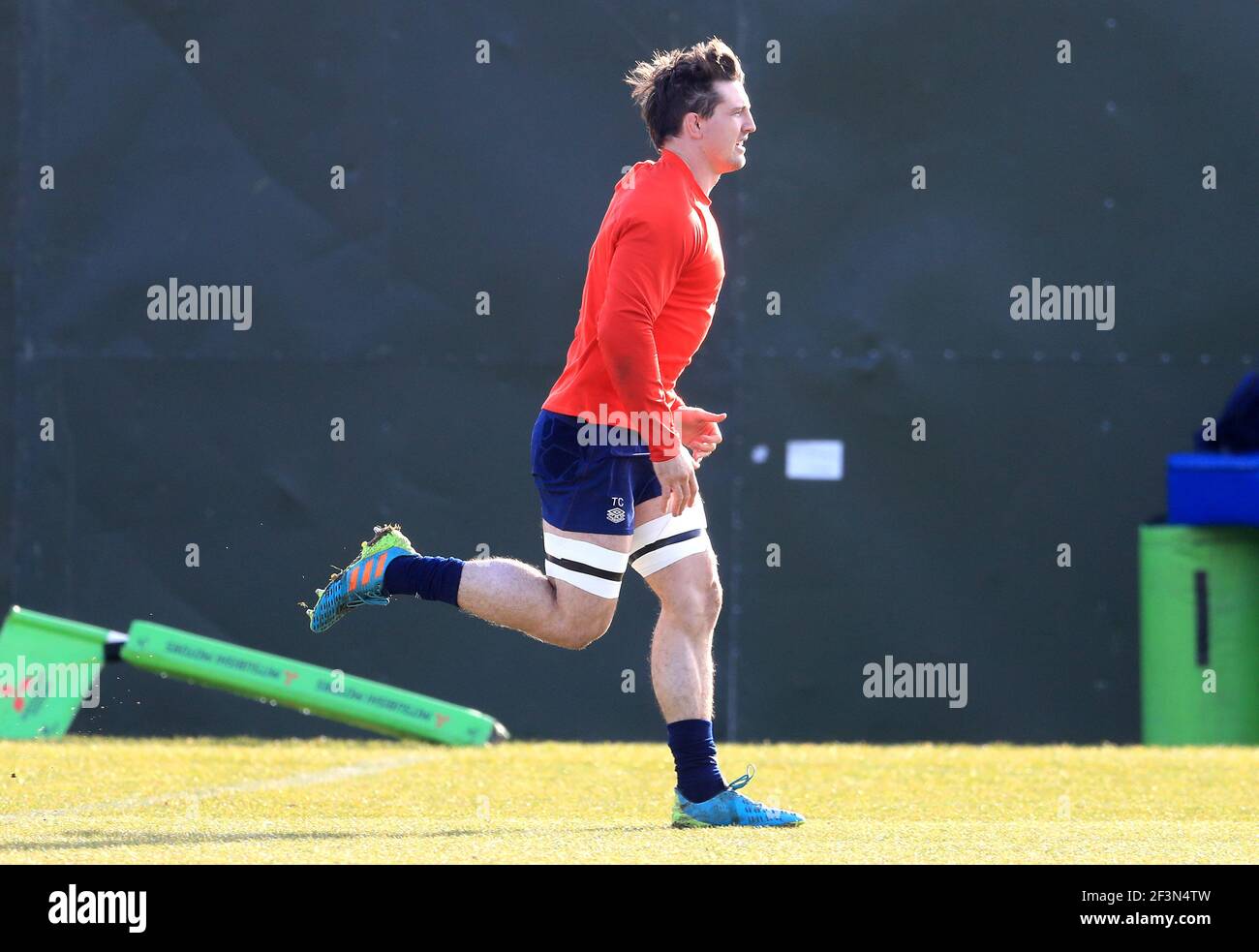 England's Tom Curry during a training session at The Lensbury Hotel ...