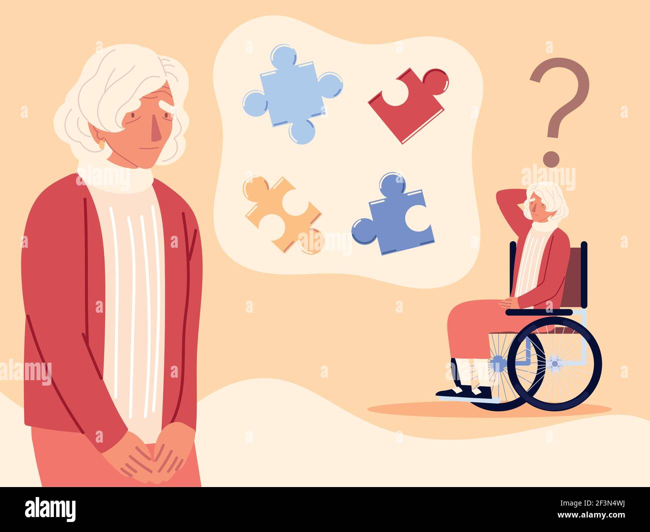 Elderly woman confused old Stock Vector Images - Alamy