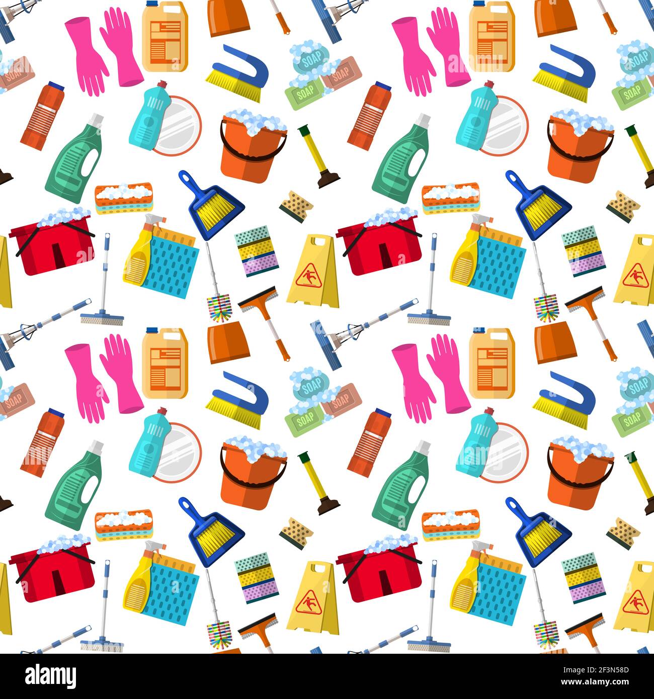 Cleaning seamless pattern Stock Vector Image & Art - Alamy
